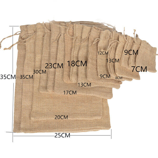 Natural Burlap Drawstring Pouches Favor Bags | DIY Craft