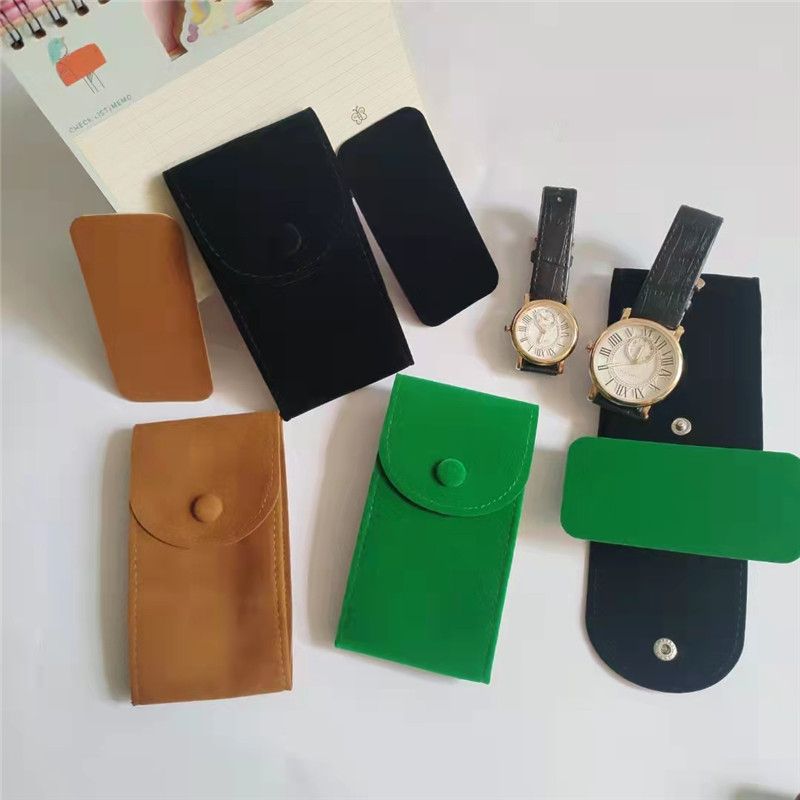 Custom Modern Button Closure Pouch with Insert to Hold Jewelry