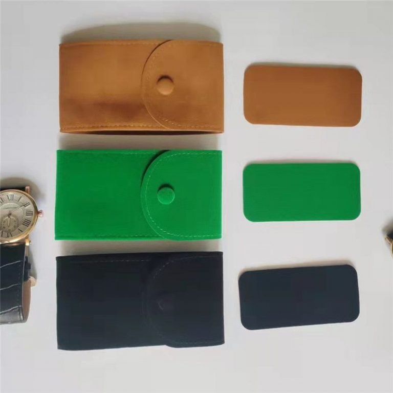 Custom Modern Button Closure Pouch with Insert to Hold Jewelry